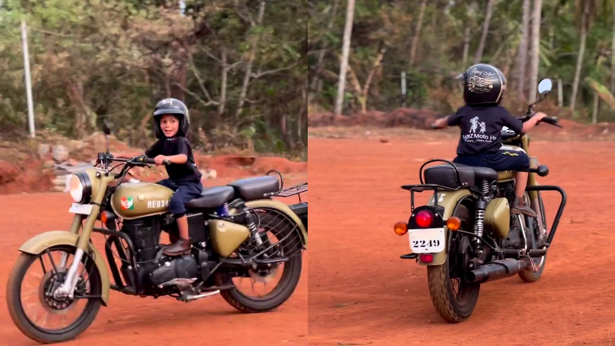 4 year old kid Riding Bullet: वीडियो में दिखाया गया है कि कैसे बच्चा ...